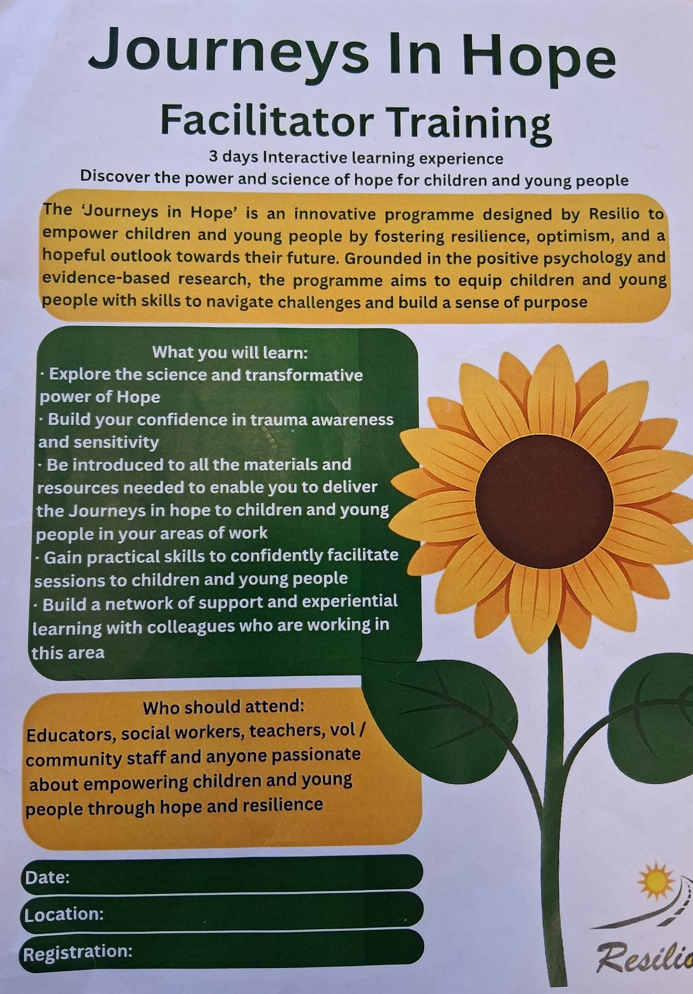 Hope Matters Training - THRiVE Rathcoole & Monkstown